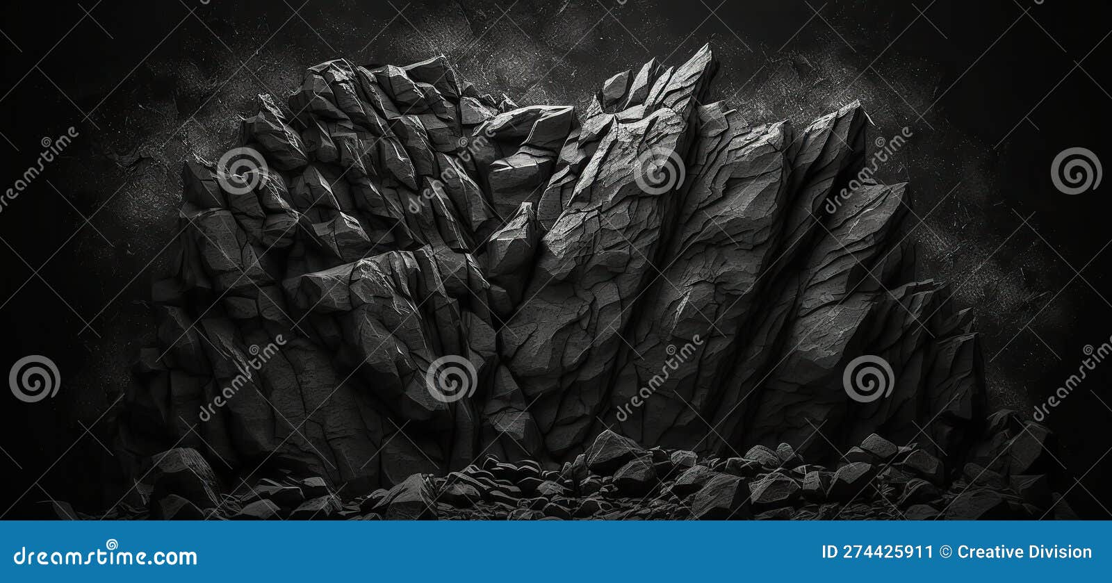 Dark Texture of Black Rock Background, Generative AI Stock Illustration ...