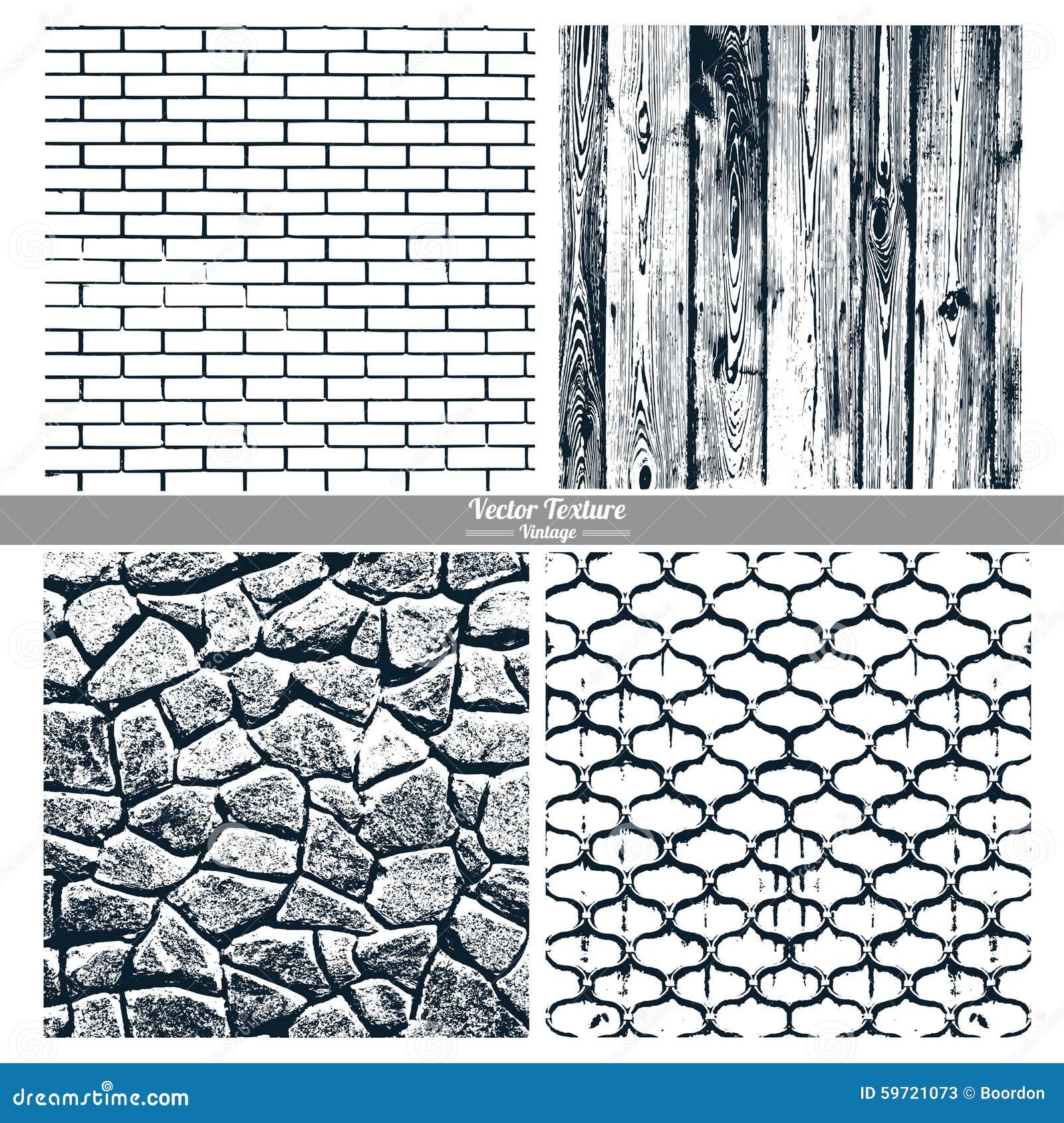 Dark Texture Brick Wall, Wood, Stone Wall, Cast Iron Grid Stock Vector ...