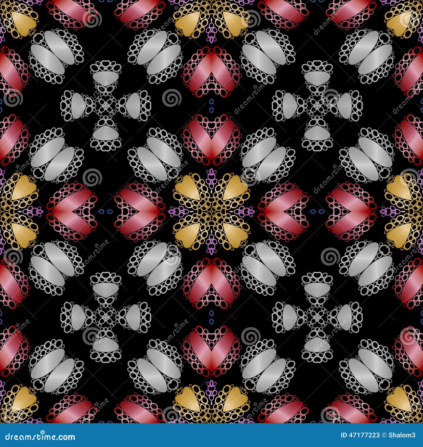 Dark Texture with Metallic Filigree Patterns Stock Illustration ...