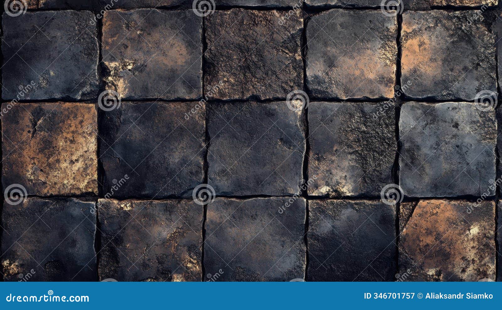Dark Textured Stone Tiles Arranged in a Checkerboard Pattern Stock ...