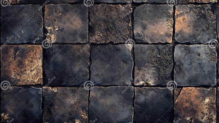 Dark Textured Stone Tiles Arranged in a Checkerboard Pattern Stock ...