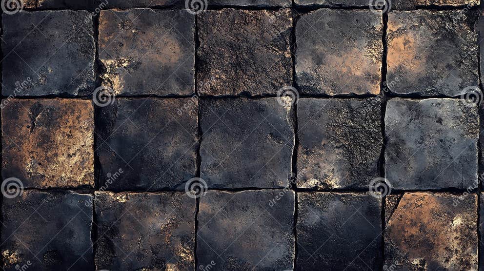 Dark Textured Stone Tiles Arranged in a Checkerboard Pattern Stock ...