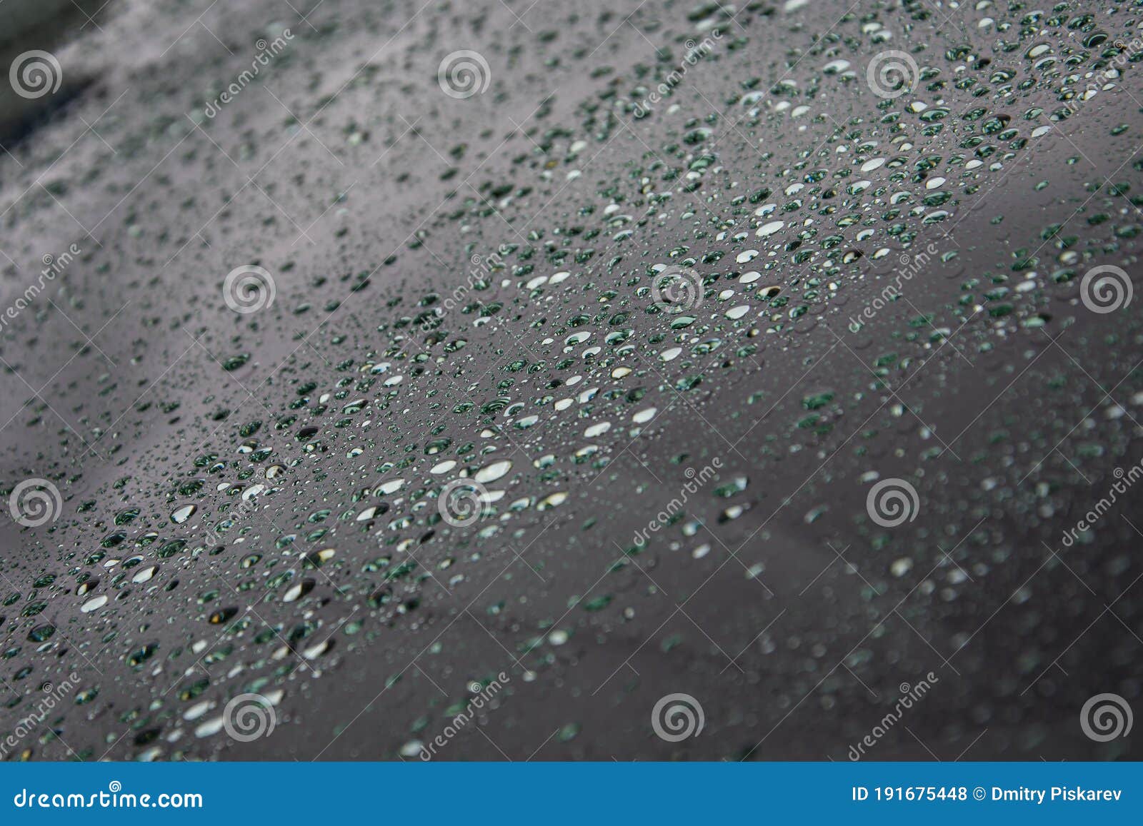 Texture, Raindrops on a Dark Car Windshield Stock Photo - Image of ...
