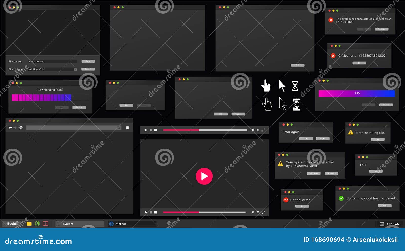 GPS Ui Dark Theme. Gps City Tracking Maps Route Line With Pin Markers Geography Modern ...