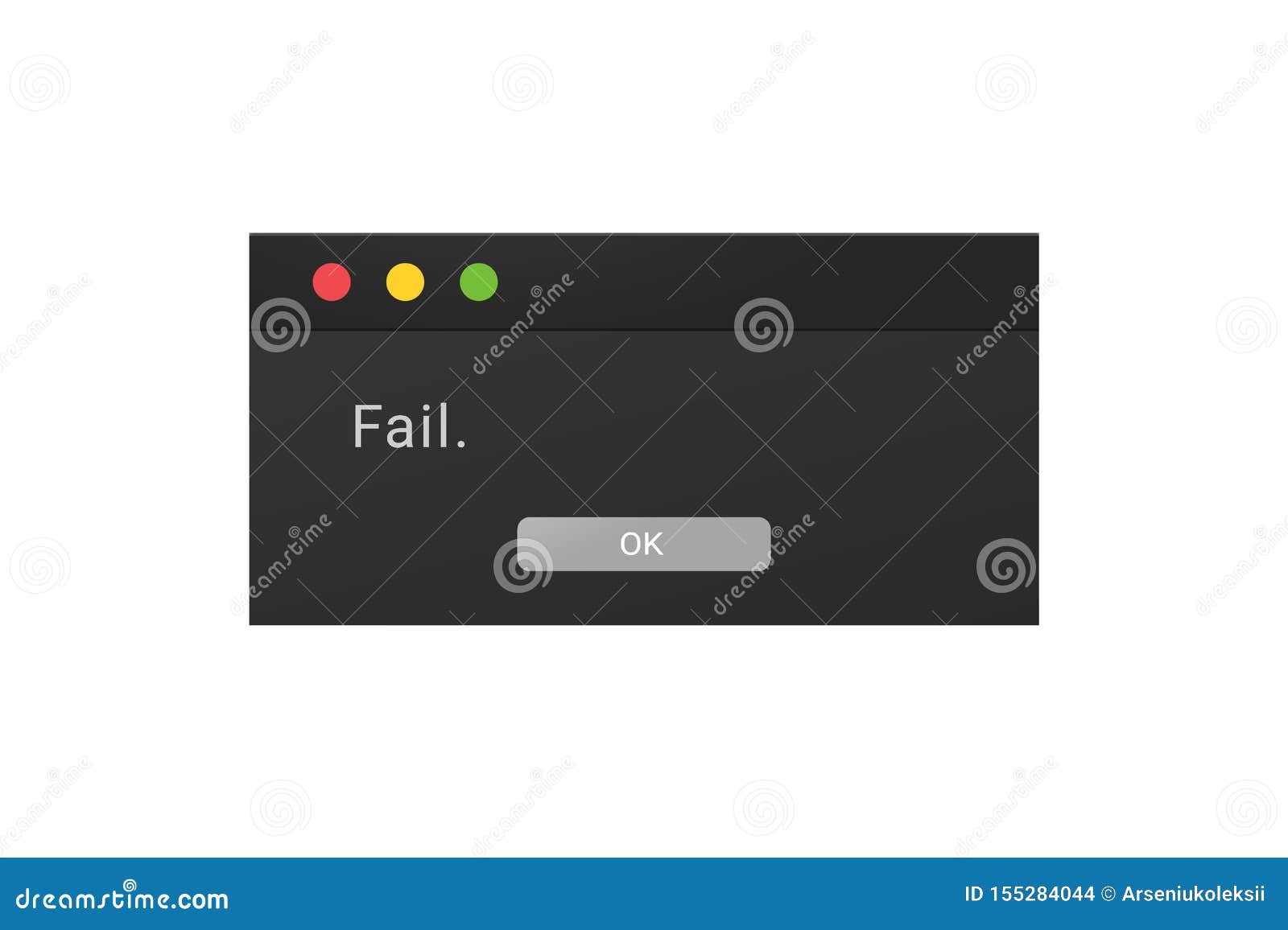 Dark Theme of an Error Message Popup Stock Vector - Illustration of ...