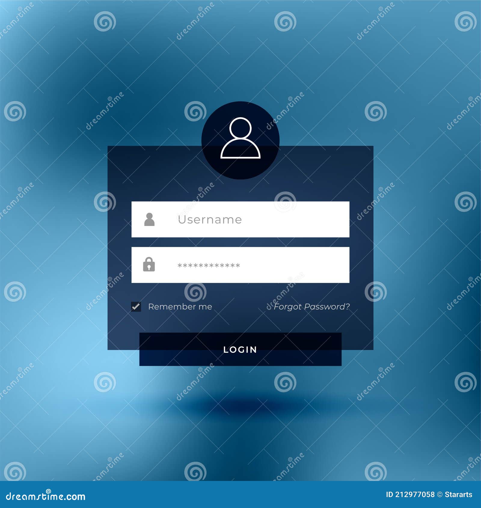 Dark Theme Login Page Template Design Stock Vector - Illustration of ...