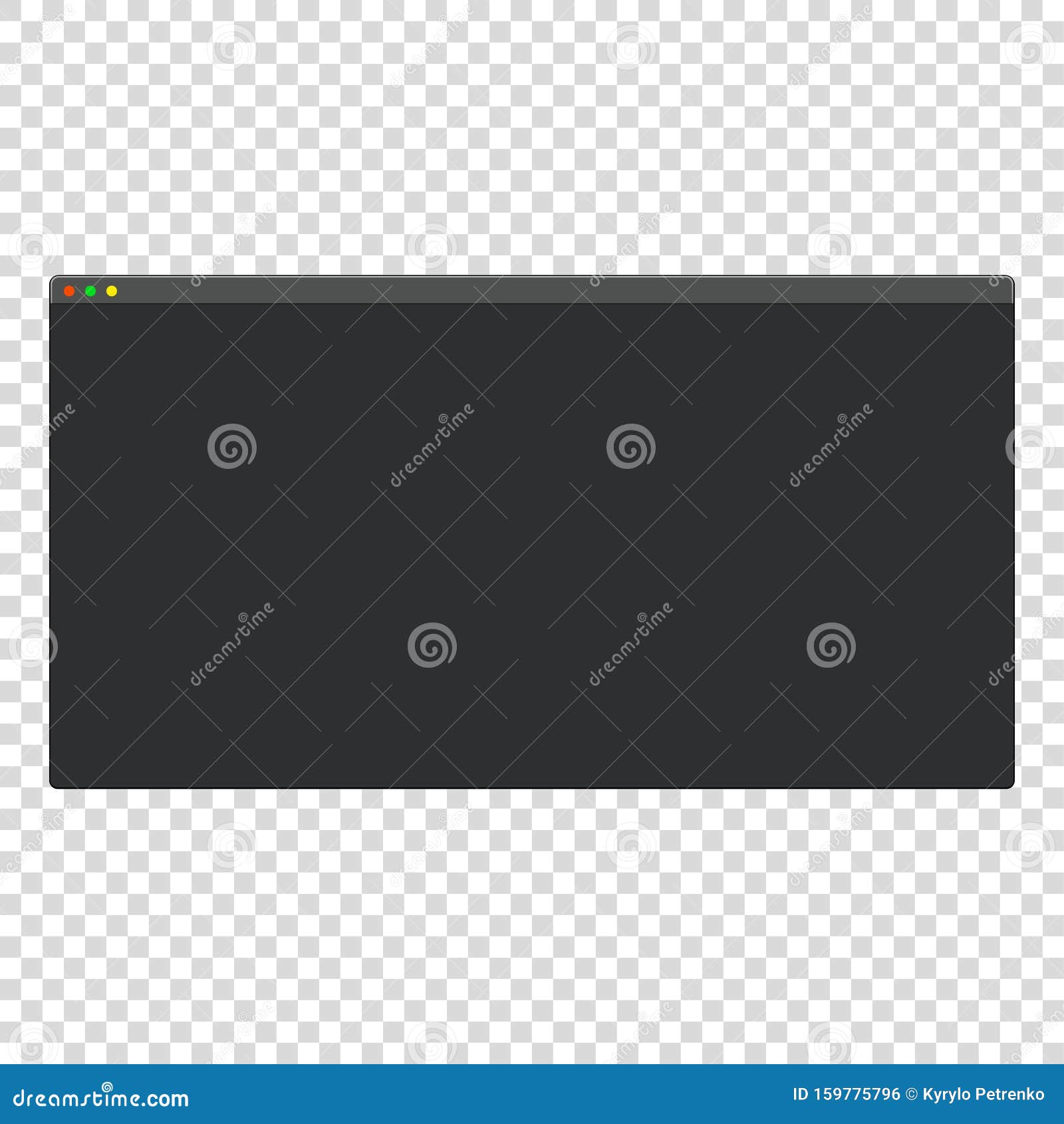 Dark Theme Modern Blank Computer Window Vector Stock Vector ...