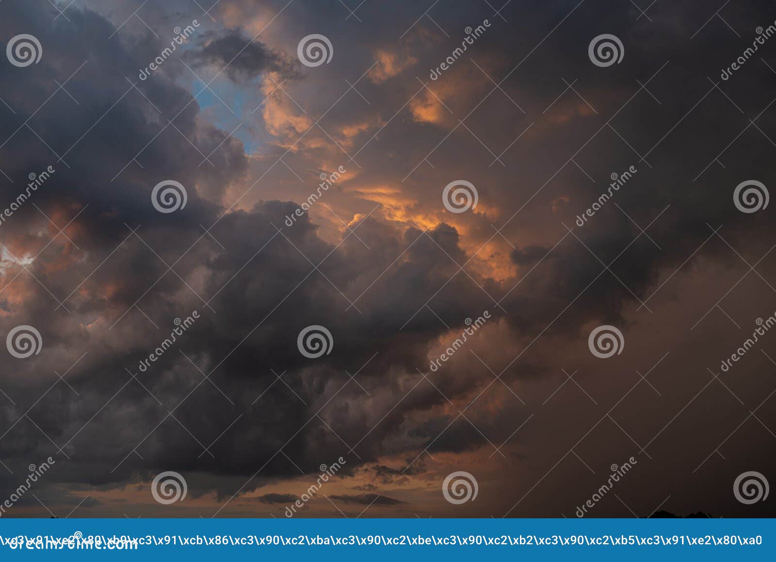 A Dark Thundercloud on the Background of Sunset Stock Image - Image of ...