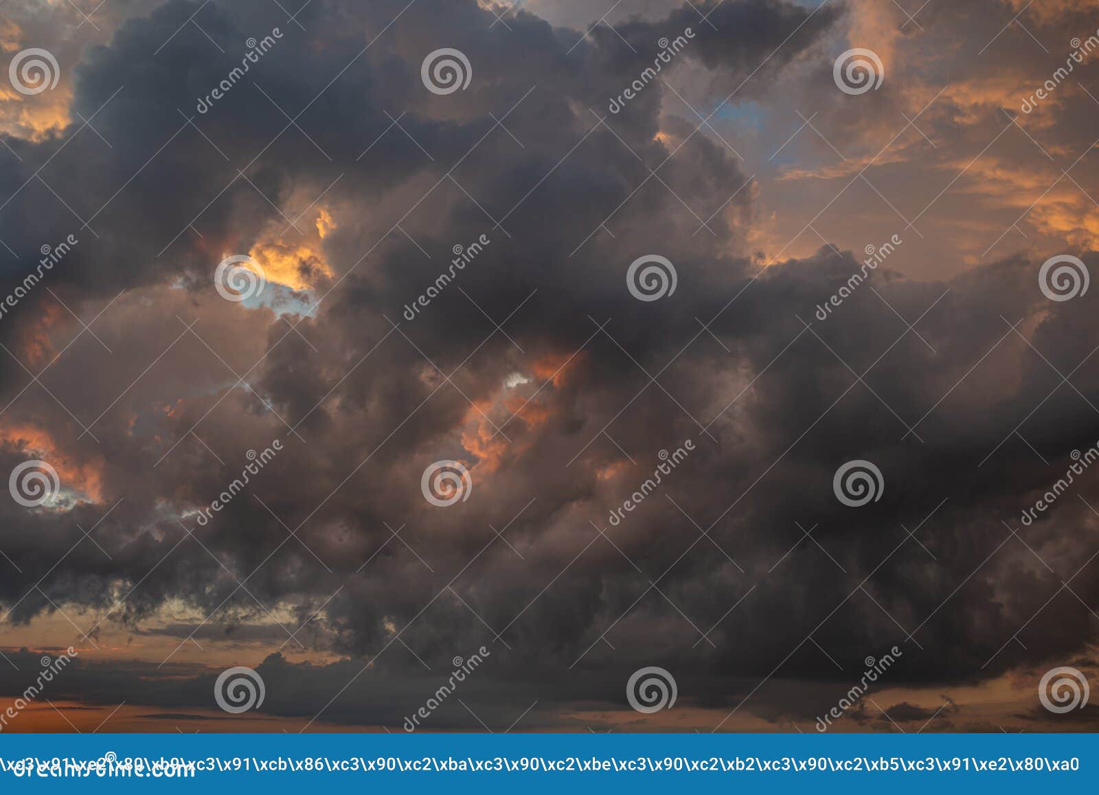 A Dark Thundercloud on the Background of Sunset Stock Image - Image of ...