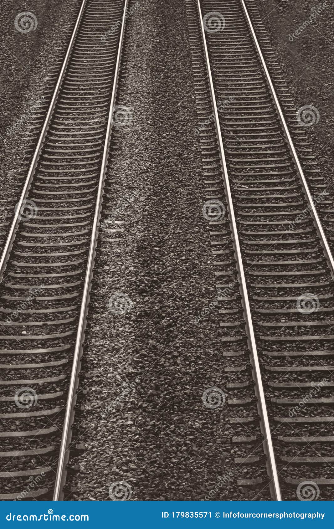 Dark train tracks stock image. Image of rough, travel - 179835571