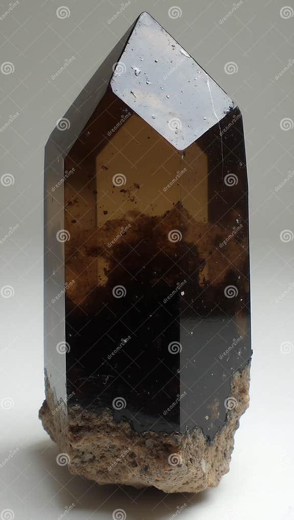 Dark Translucent Smoky Quartz with Hexagonal Crystal Structure Sharp ...