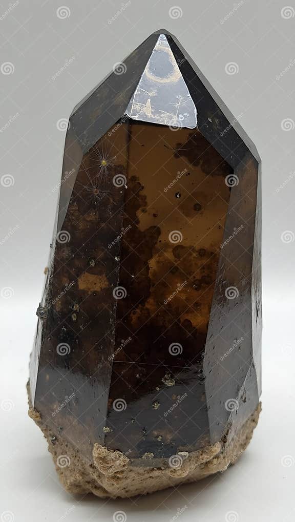 Dark Translucent Smoky Quartz with Hexagonal Crystal Structure Sharp ...