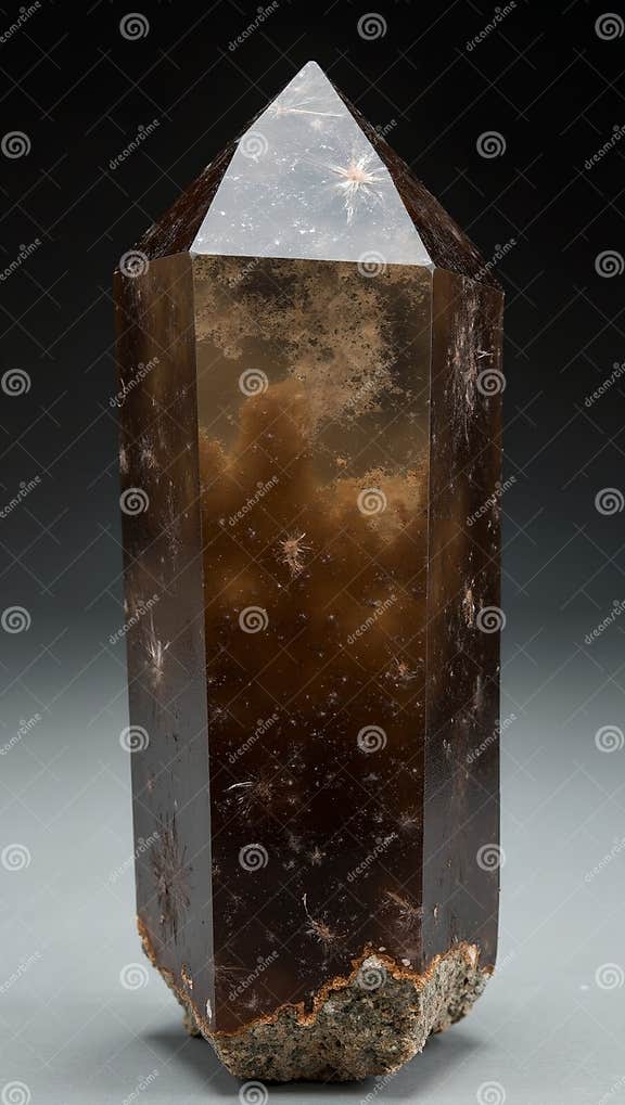 Dark Translucent Smoky Quartz with Hexagonal Crystal Structure Sharp ...