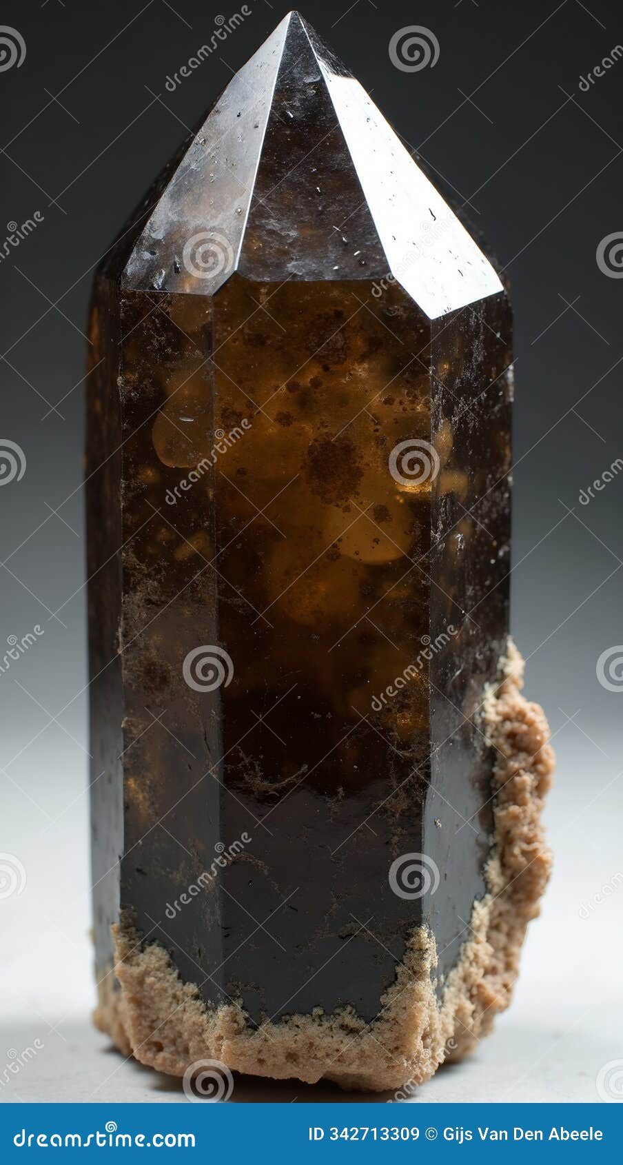 Dark Translucent Smoky Quartz with Hexagonal Crystal Structure Sharp ...