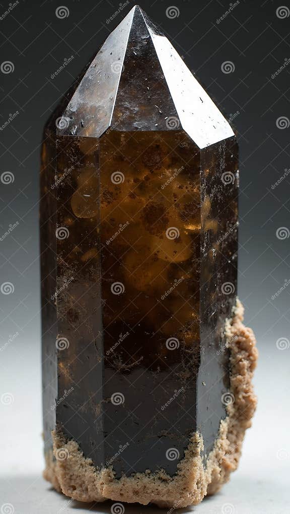 Dark Translucent Smoky Quartz with Hexagonal Crystal Structure Sharp ...