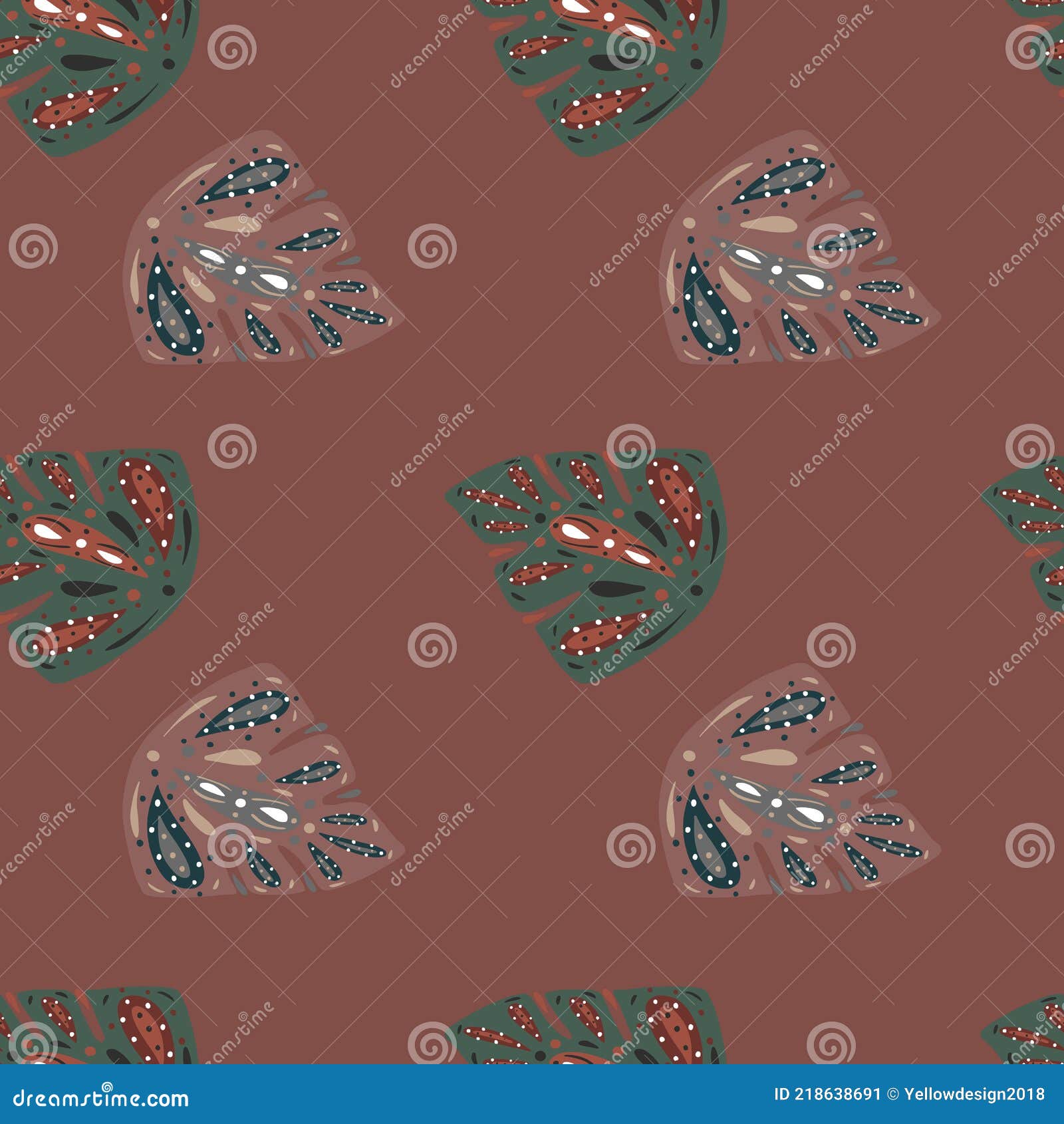 Dark Tropical Foliage Seamless Pattern with Doodle Abstract Monstera ...