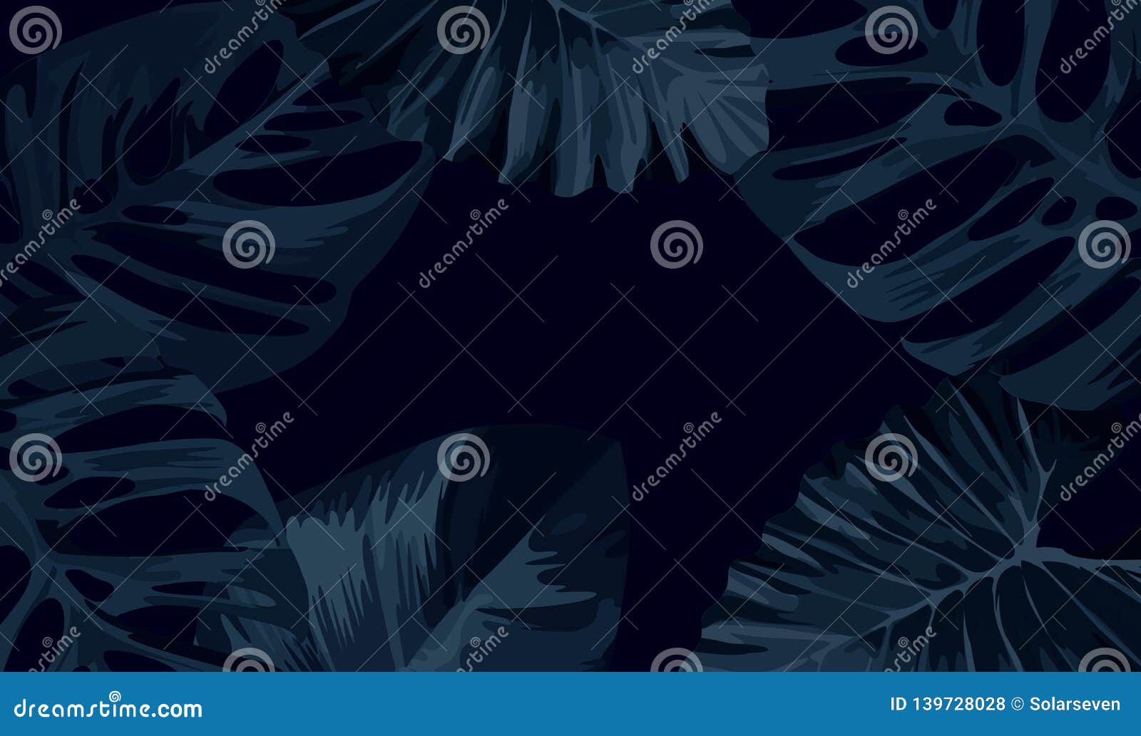 Dark Tropical Frame Background Stock Vector - Illustration of greeting ...