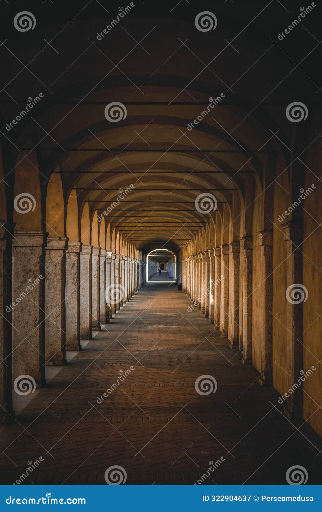 Dark Tunnel Perspective. Grunge Architecture, Old Corridor in Shadow ...