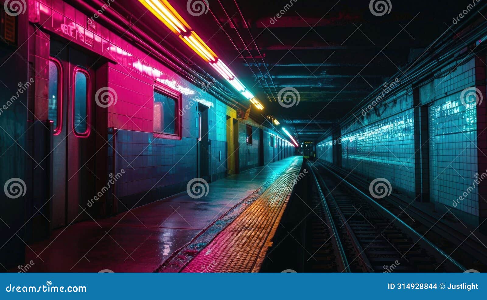 The Dark Tunnels of the Subway are Transformed into a Rainbow of Neon ...