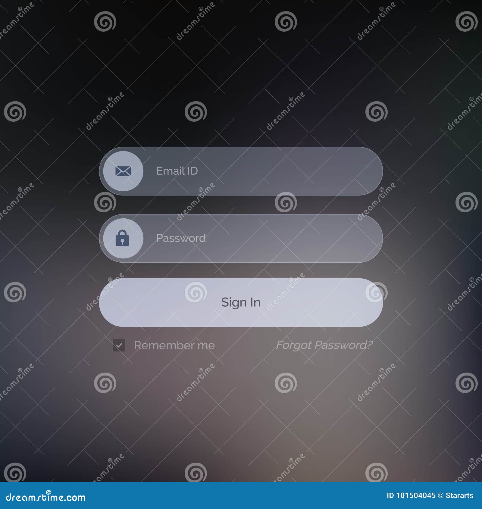 Dark Ui for Login Form Design Stock Vector - Illustration of submit ...