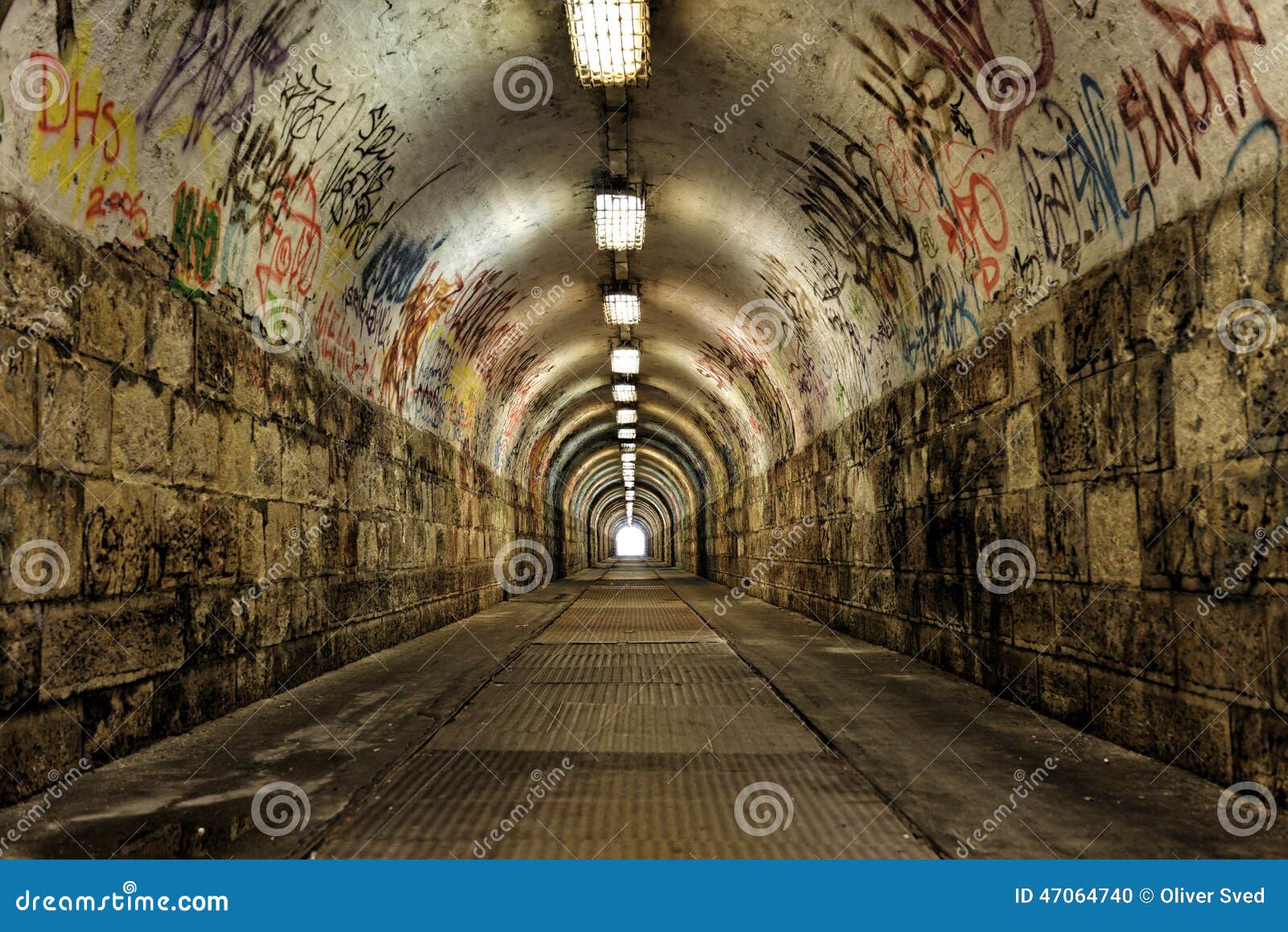 Dark Undergorund Passage with Light Stock Photo - Image of corridor ...