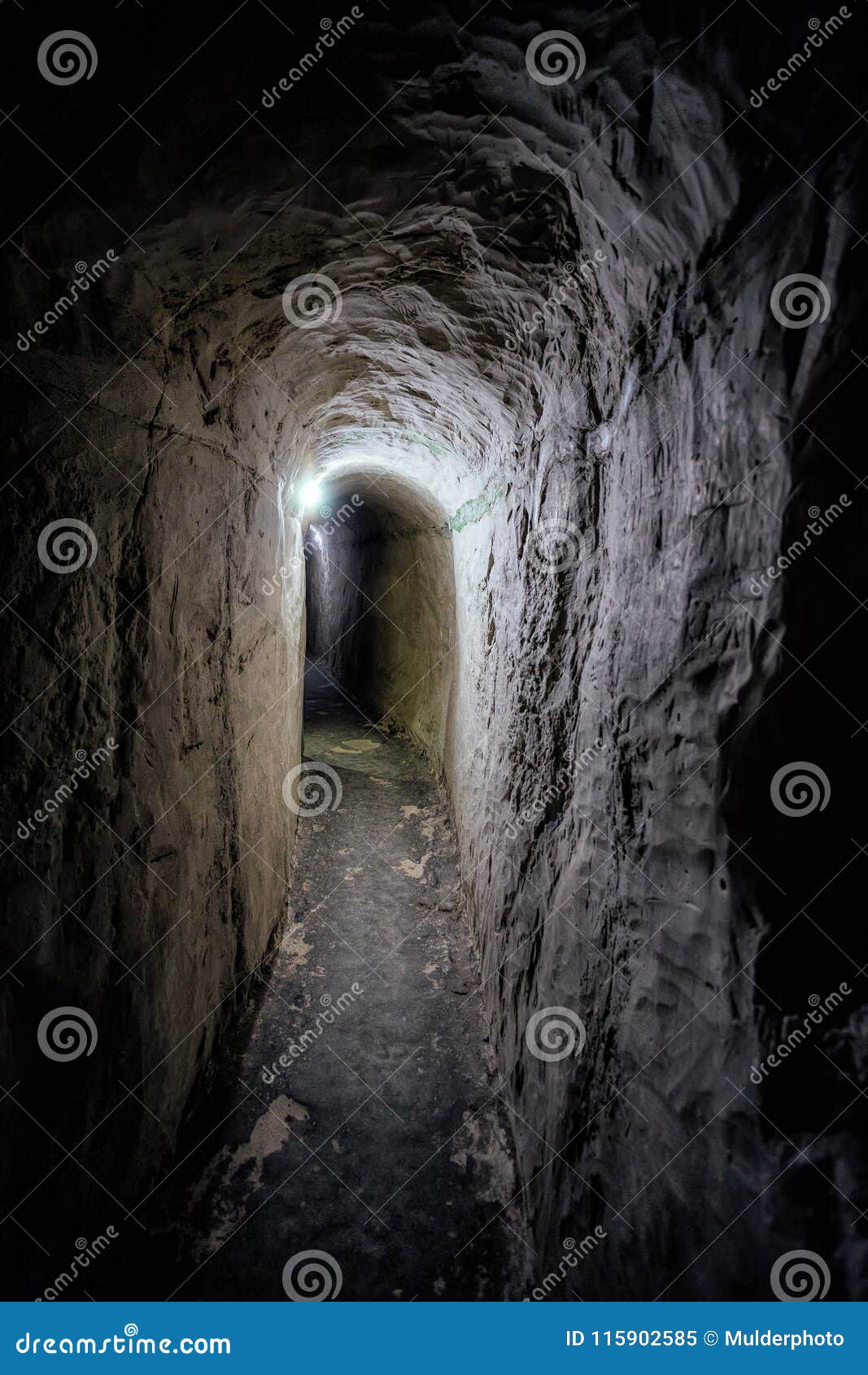 Dark Underground Passage of Old Chalky Cave Monastery Stock Image ...