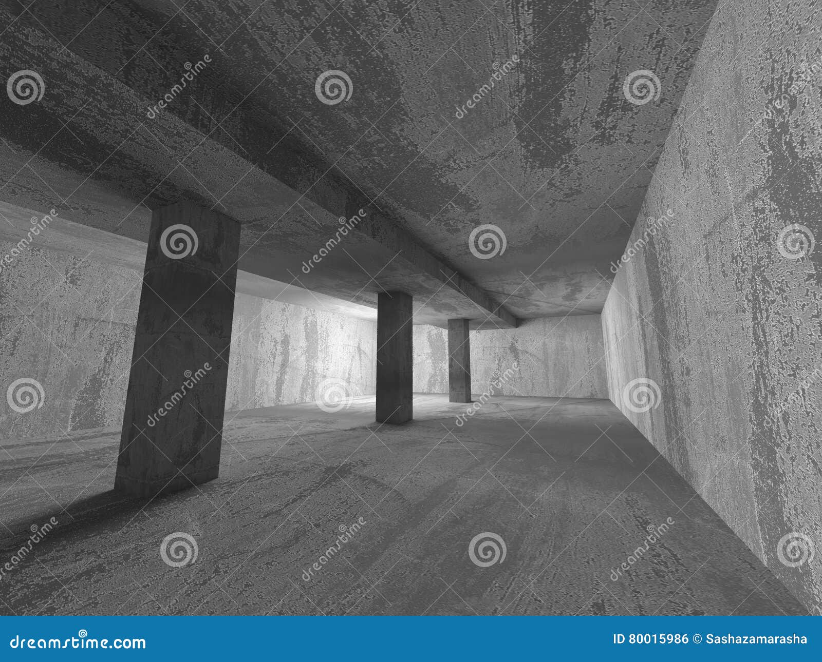 Dark Urban Empty Concrete Room Basement Interior. Architecture B Stock ...