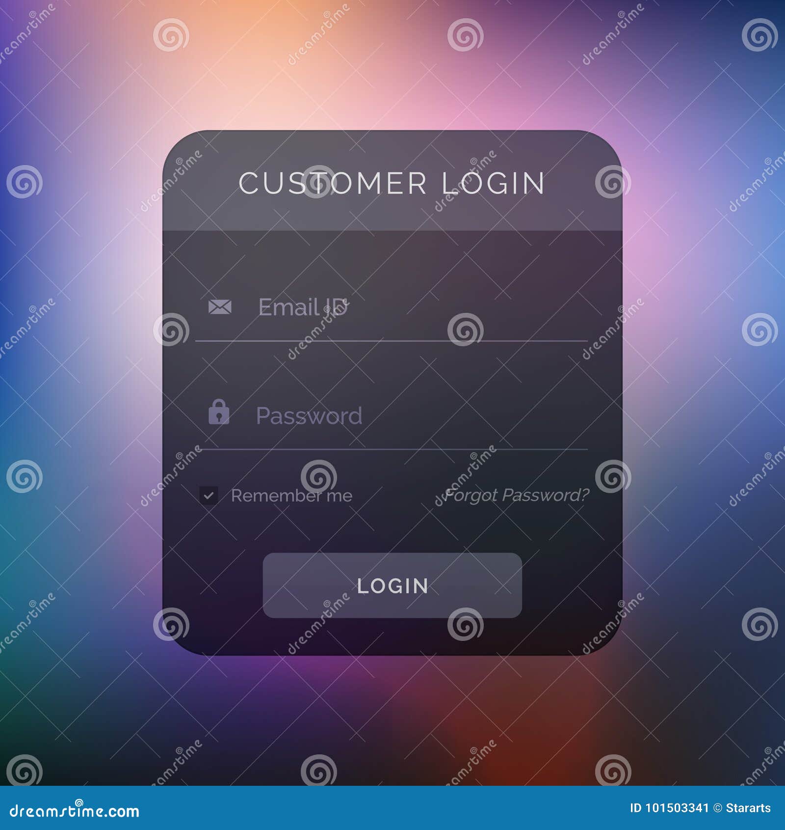Dark User Interface Design for Login Template Stock Vector ...