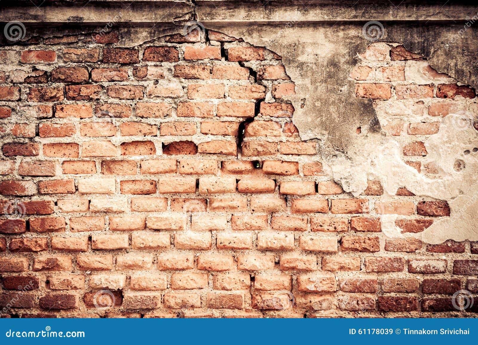 Dark Vignette Effect on Old Red Brick Wall Stock Image - Image of brick ...