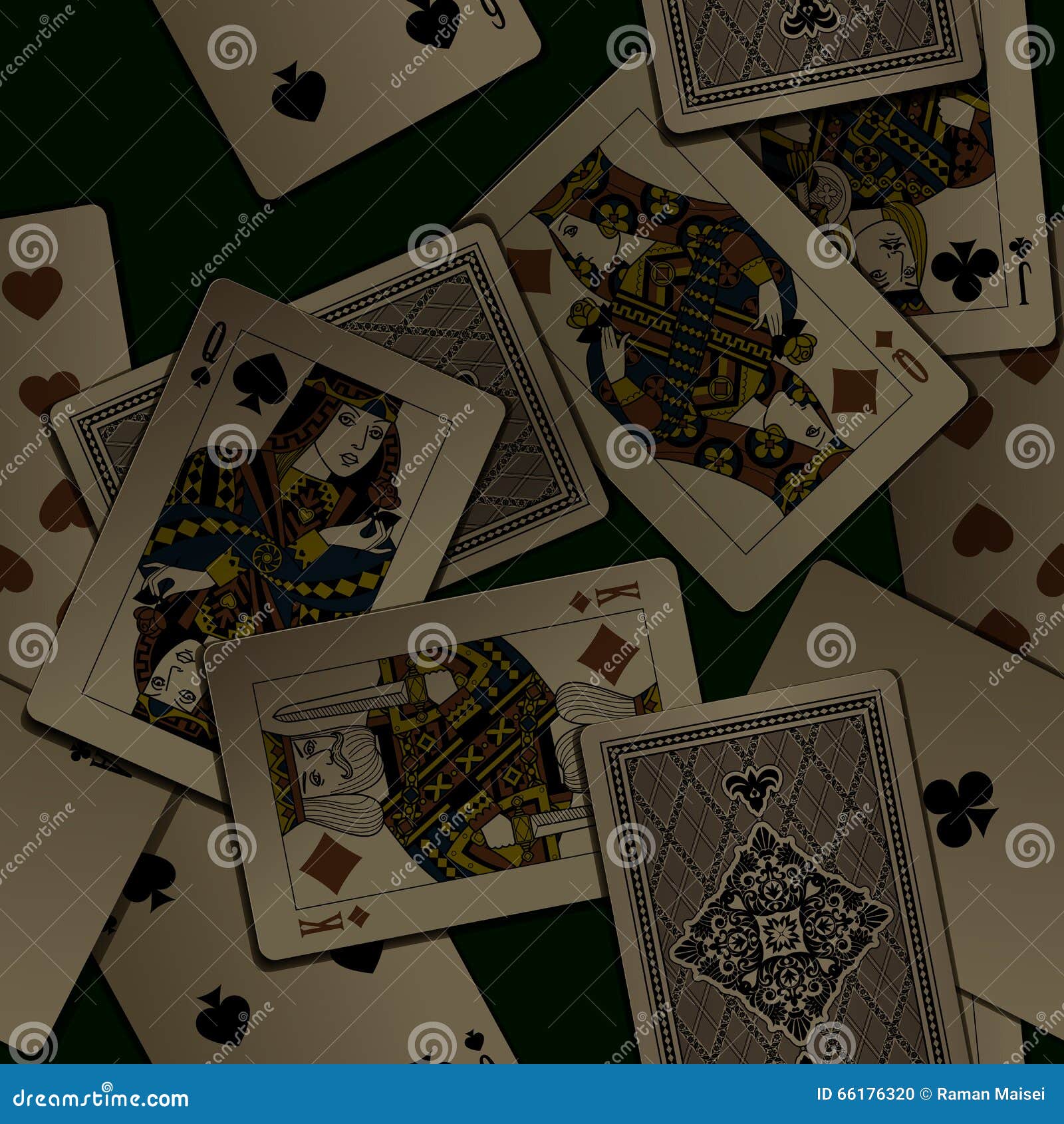 Vintage Playing Cards, Set Include Jocker And Ace - Isolated Royalty ...