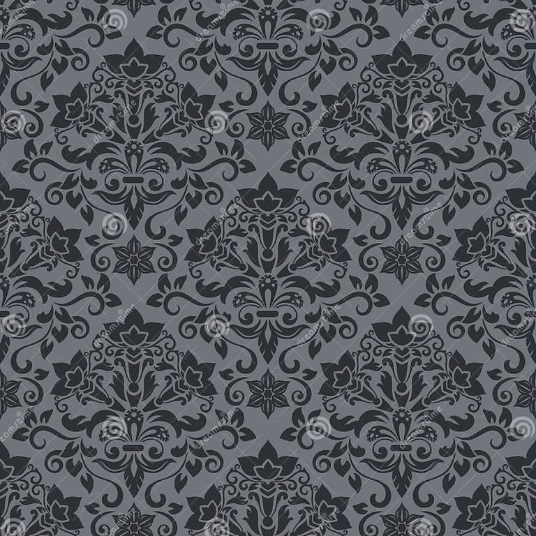 Dark Vintage Wallpaper Pattern Illustration. Stock Vector ...