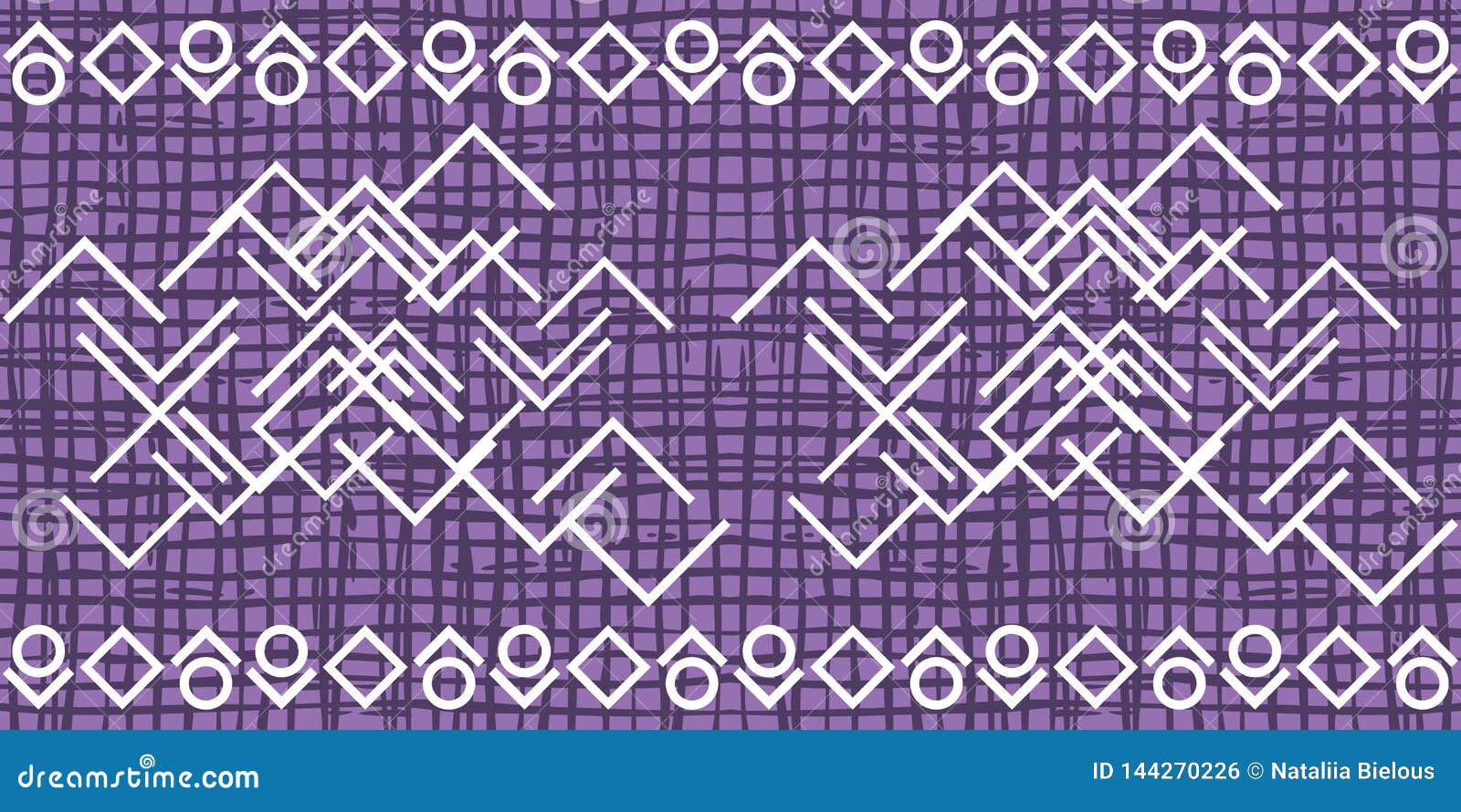 Dark Violet Irregular Grid Pattern with White Ornament Stock Vector ...