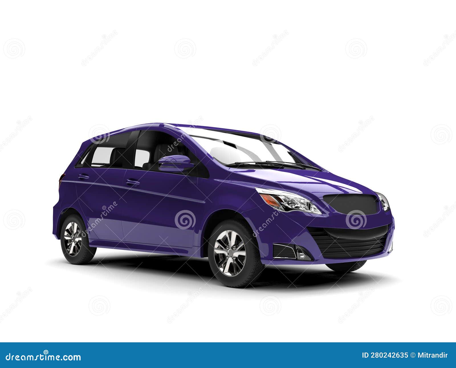 Dark Violet Modern Compact Small Car Stock Illustration - Illustration ...