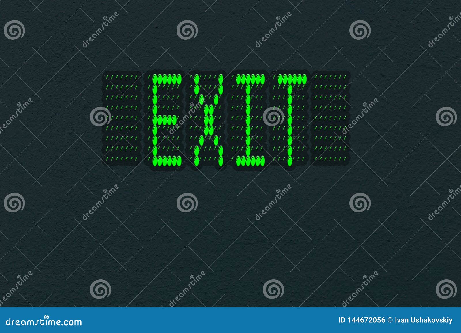 Dark Wall Texture with LED Panel with Inscription Exit Stock ...