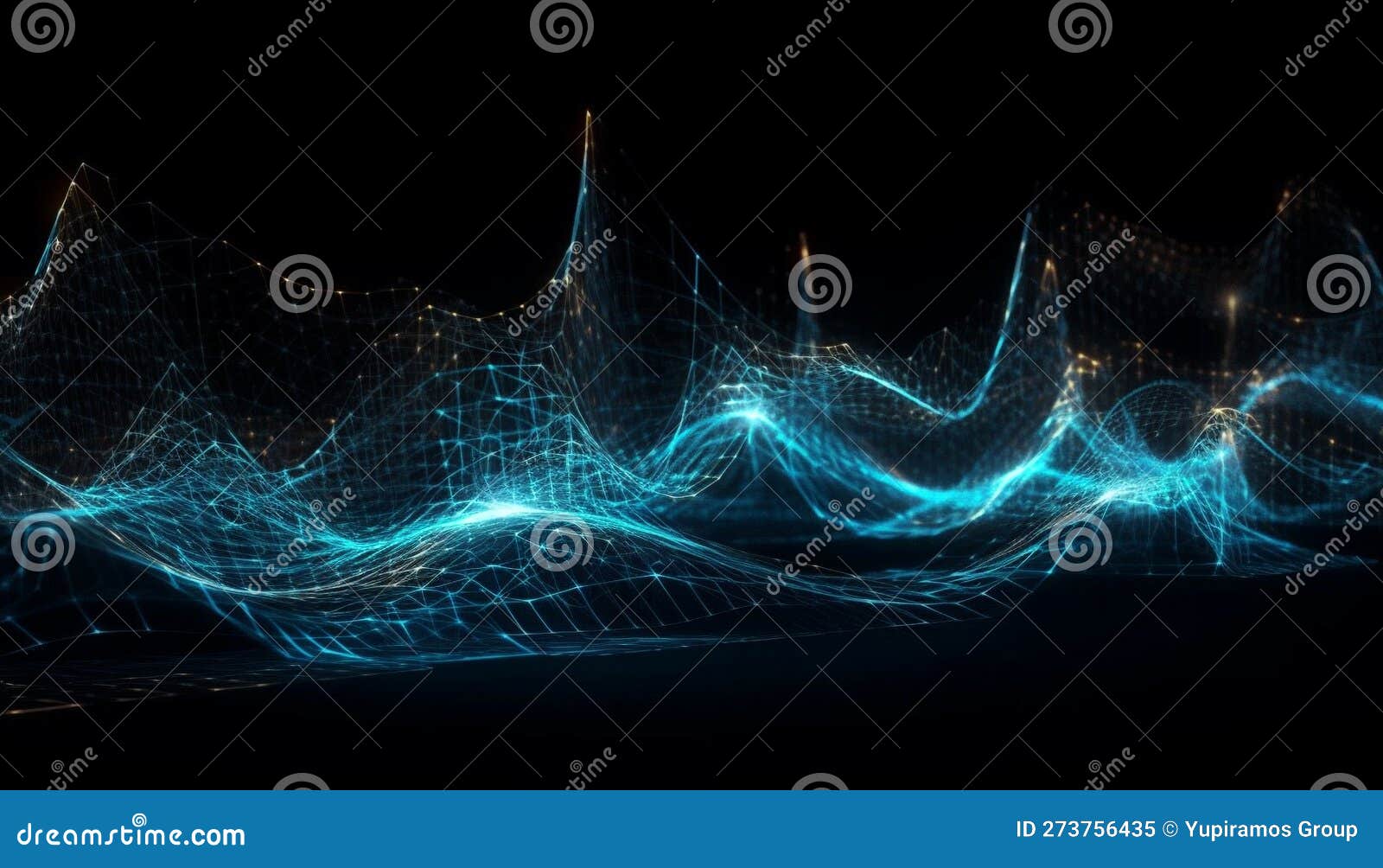 A Dark Wave Pattern Ignites Neon Vitality Generated by AI Stock ...