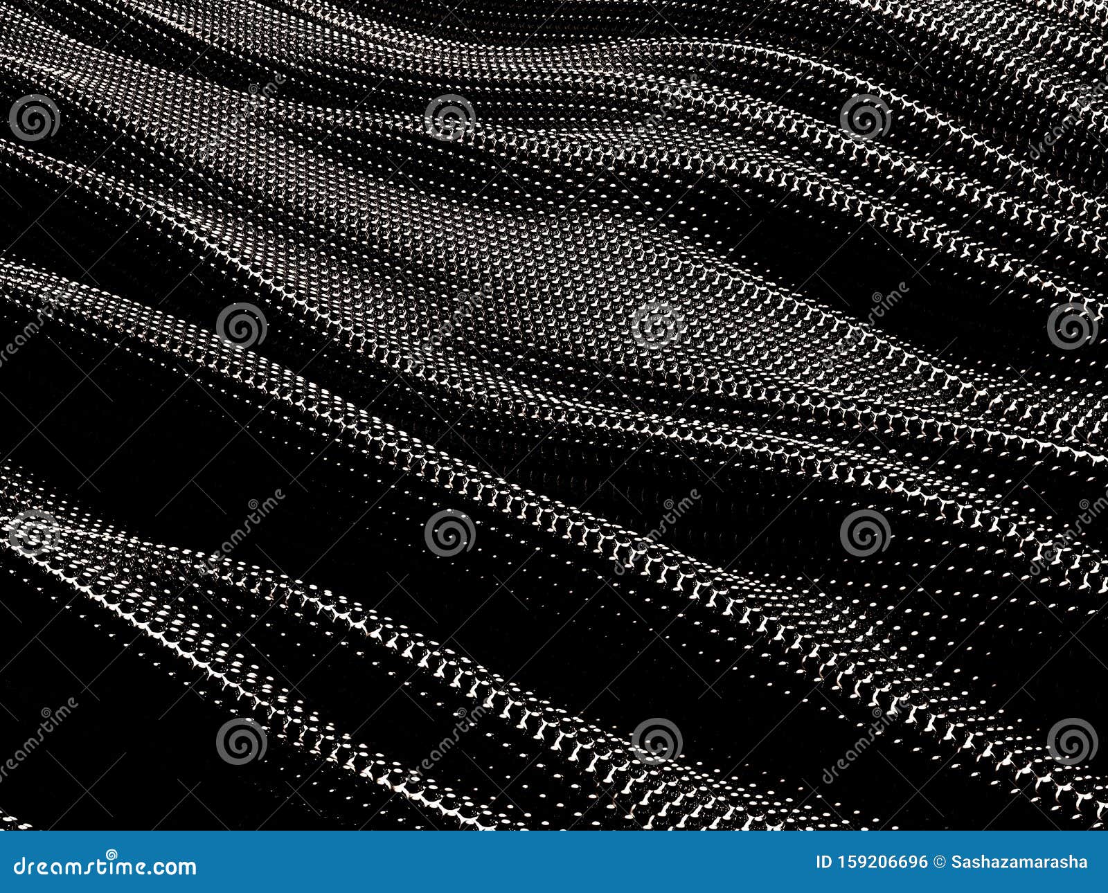 Dark Wavy Silver Metallic Dots Background Stock Illustration ...
