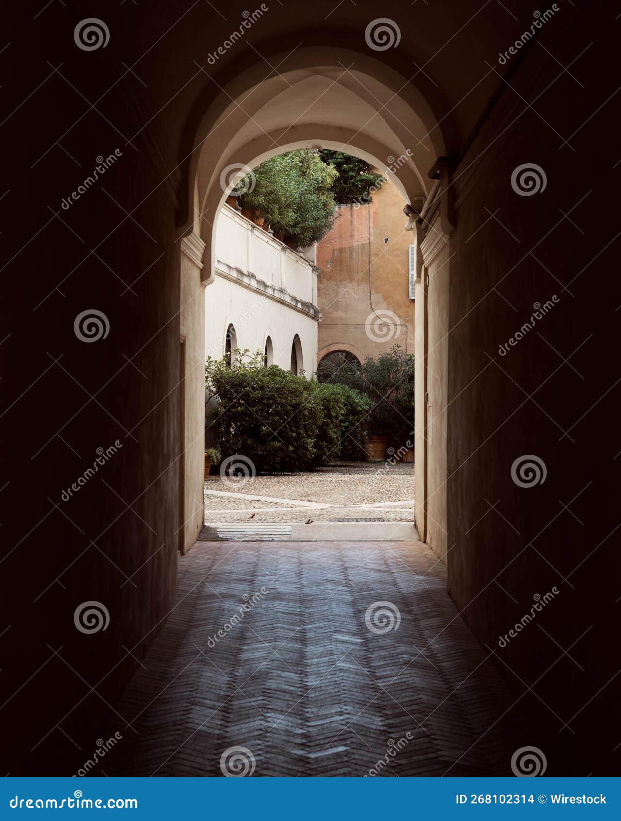 Dark Way with an Arch Entrance Stock Photo - Image of stone, arch ...
