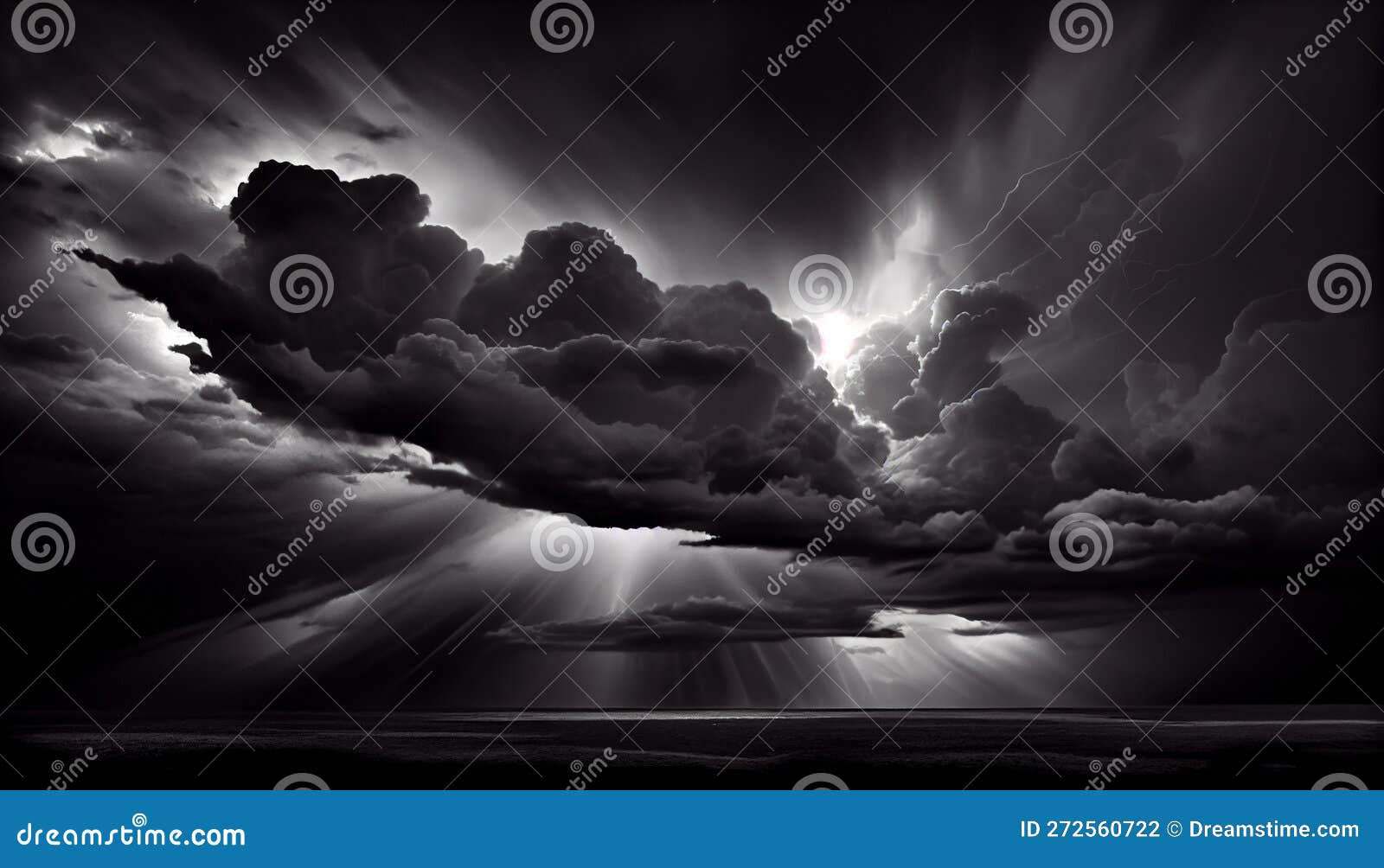Dark Weather, Ominous Clouds Over Dramatic Landscape ,generative AI ...