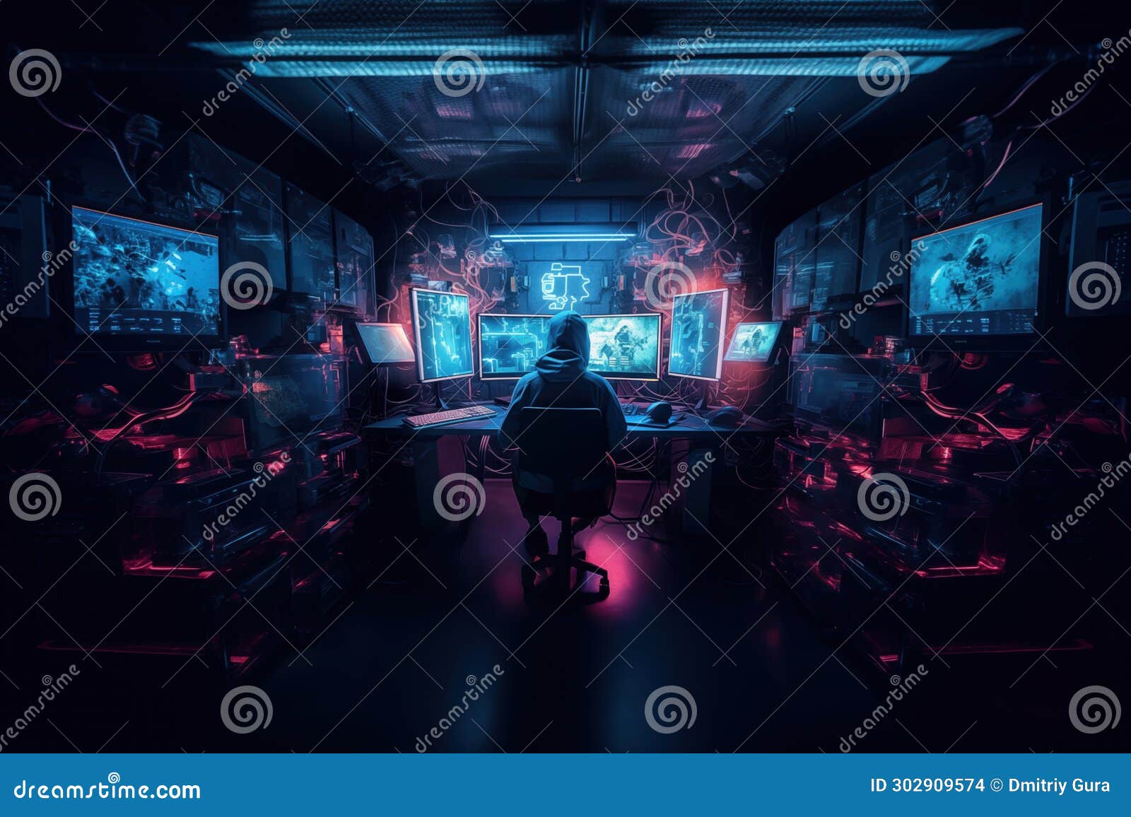 Dark Web Hooded Hacker Cyber War Concept Stock Photo - Image of flaw ...