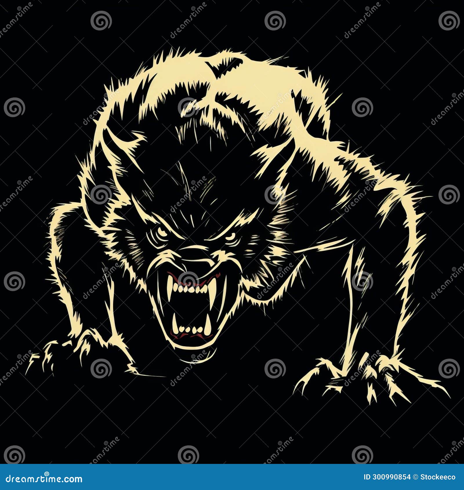 Werewolf Shadow Vector Illustration | CartoonDealer.com #64555810
