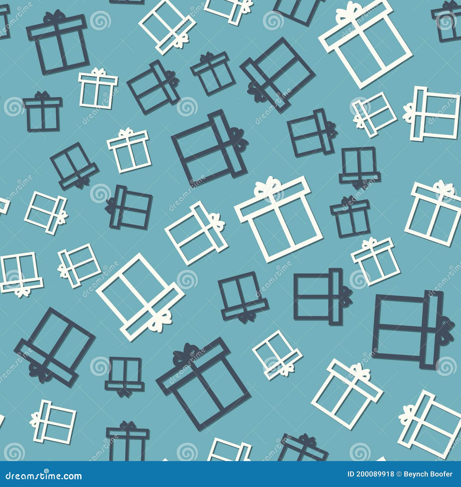 Dark and White Gifts Pattern. Seamless Vector Illustration for the ...