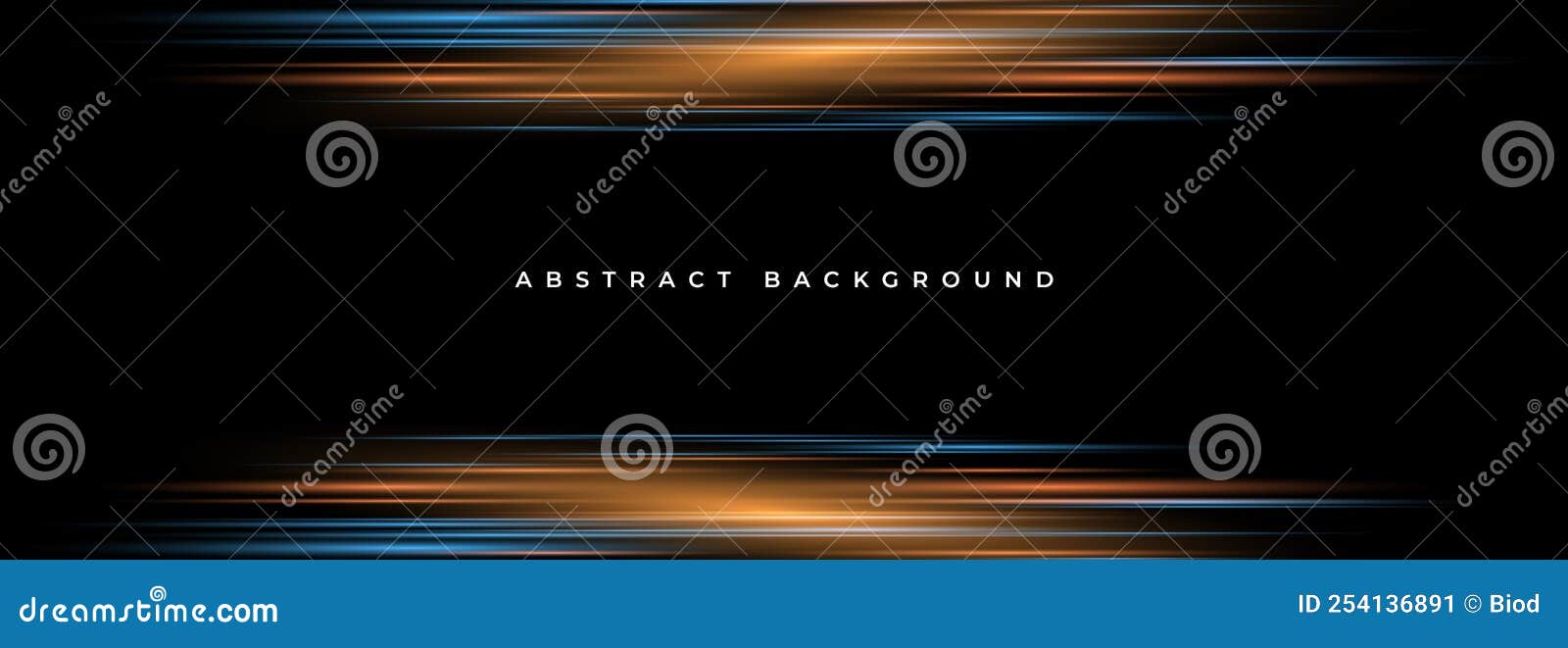 Dark Wide Abstract Background with Glowing Speed and Movement Light ...