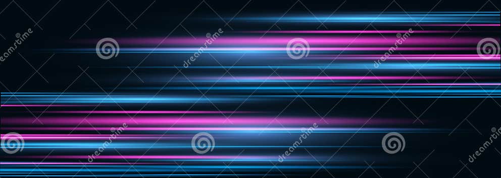 Dark Wide Abstract Background with Glowing Speed and Movement Light ...