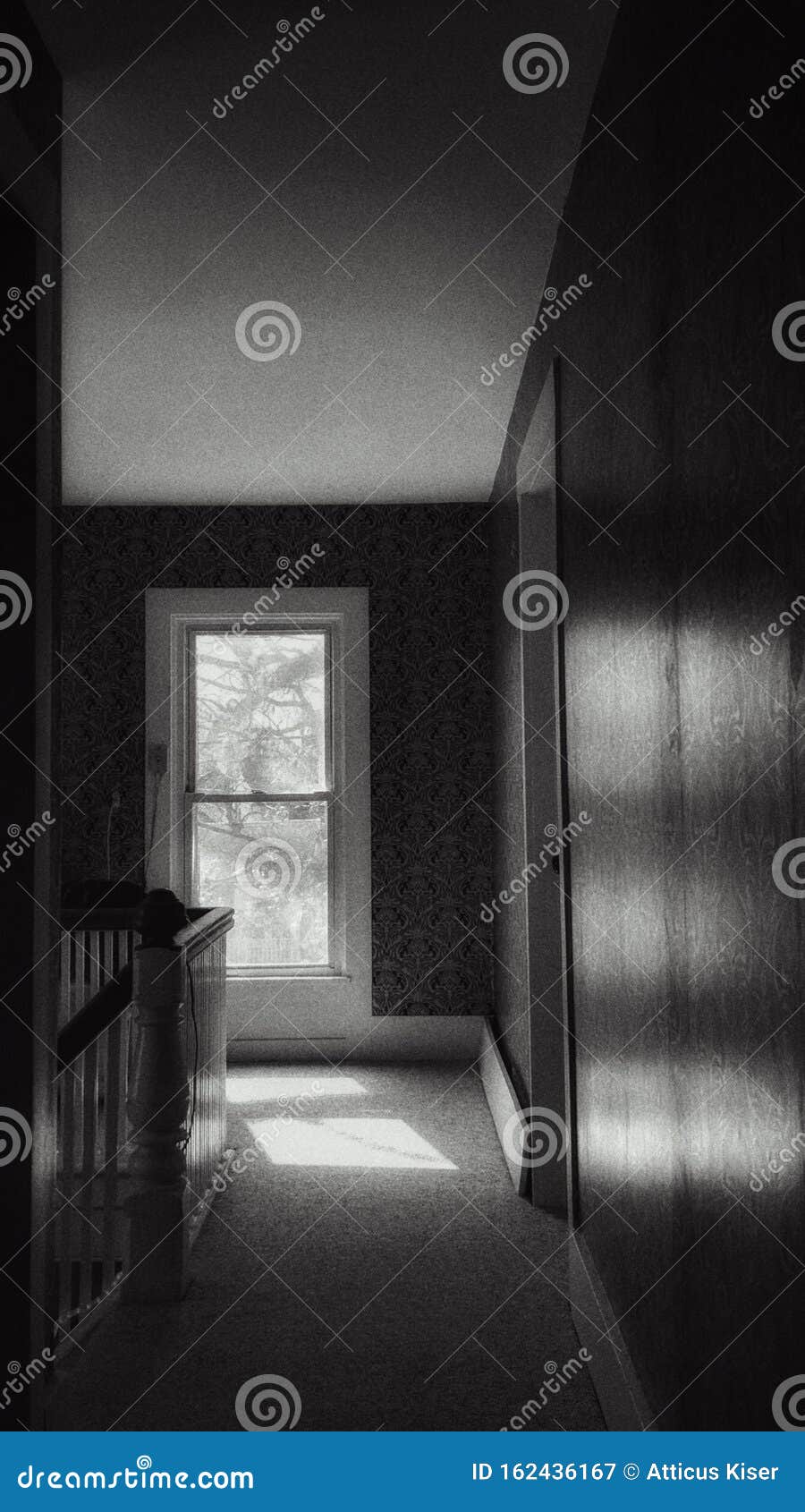 Dark Window House Interior & X28;B&W + Grain& X29; Stock Image - Image ...