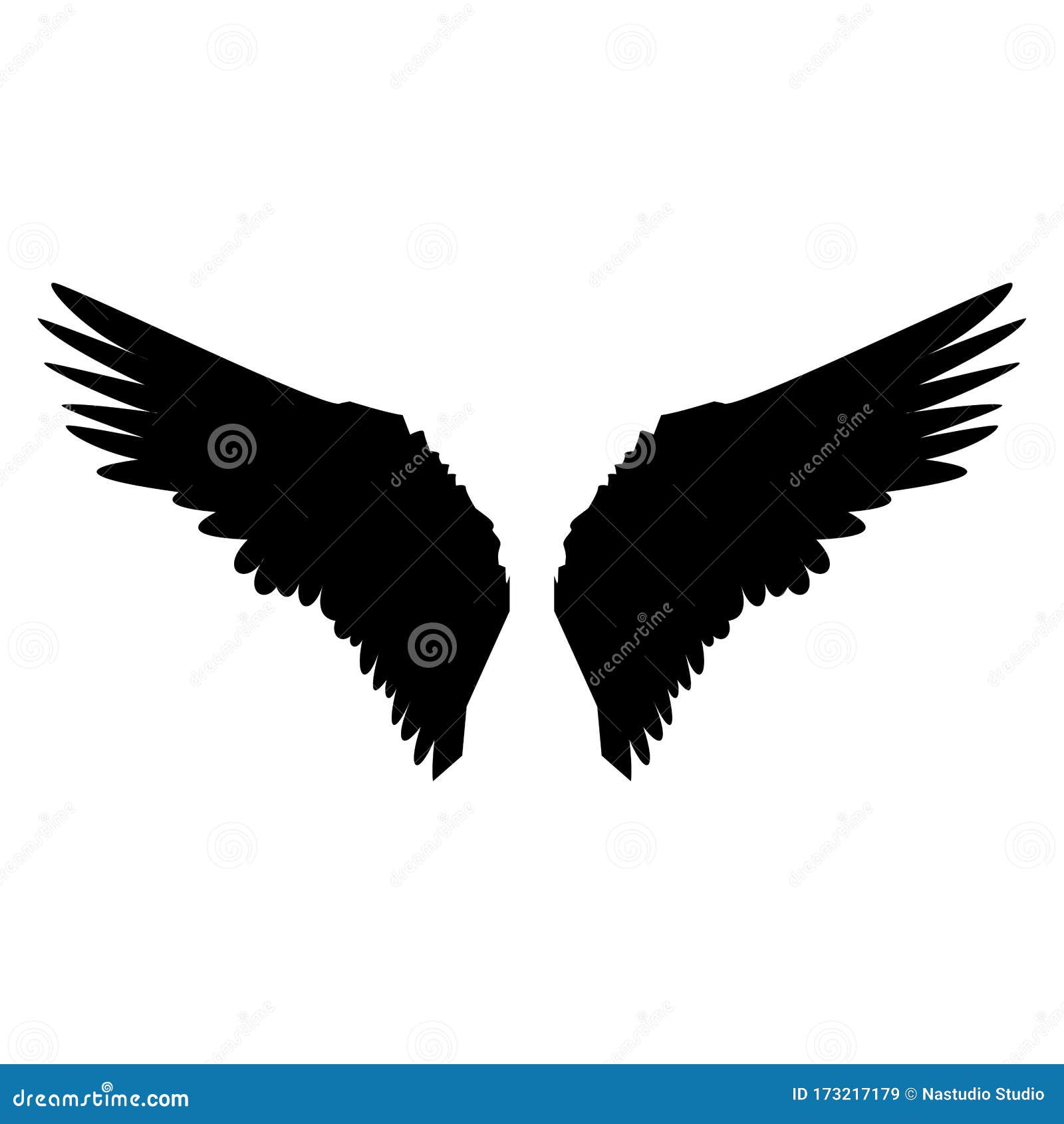 Dark Winged Angel Shadow Flap Stock Vector - Illustration of freedom ...