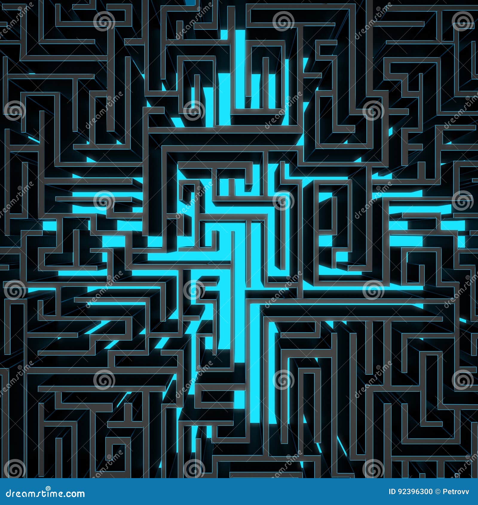 Dark wire maze top view stock illustration. Illustration of background ...