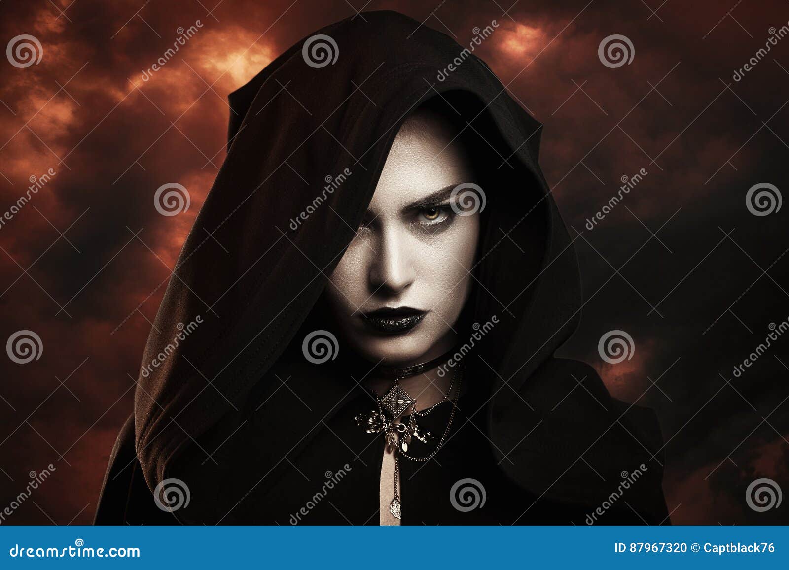 Dark Witch At Work: Black Magic Woman Makes The Witchery By Mixing ...