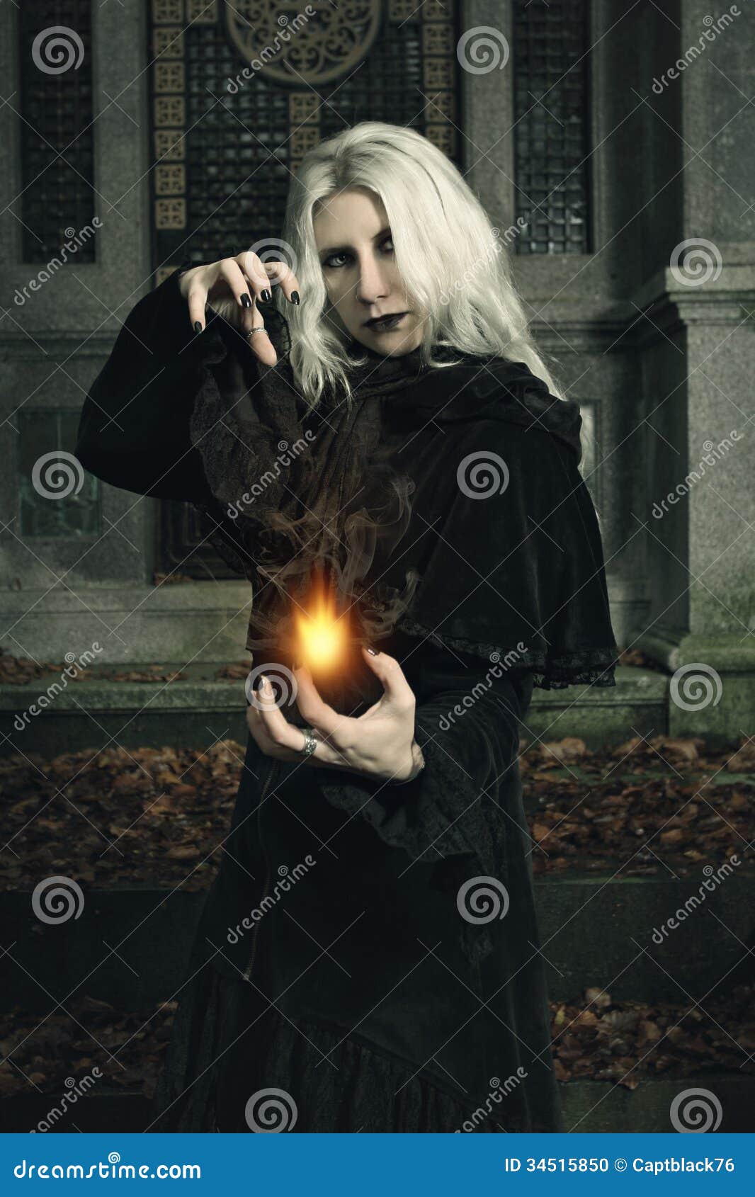 Dark Witch At Work: Black Magic Woman Makes The Witchery By Mixing ...