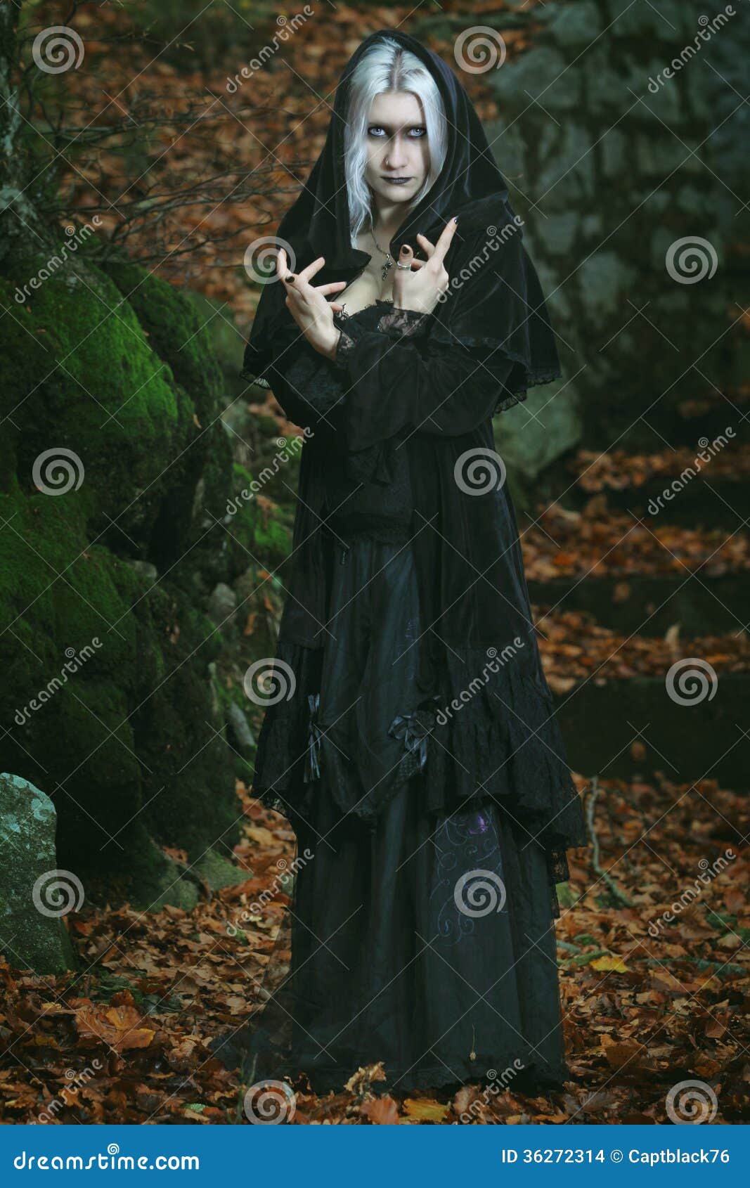 Dark Witch At Work: Black Magic Woman Makes The Witchery By Mixing ...