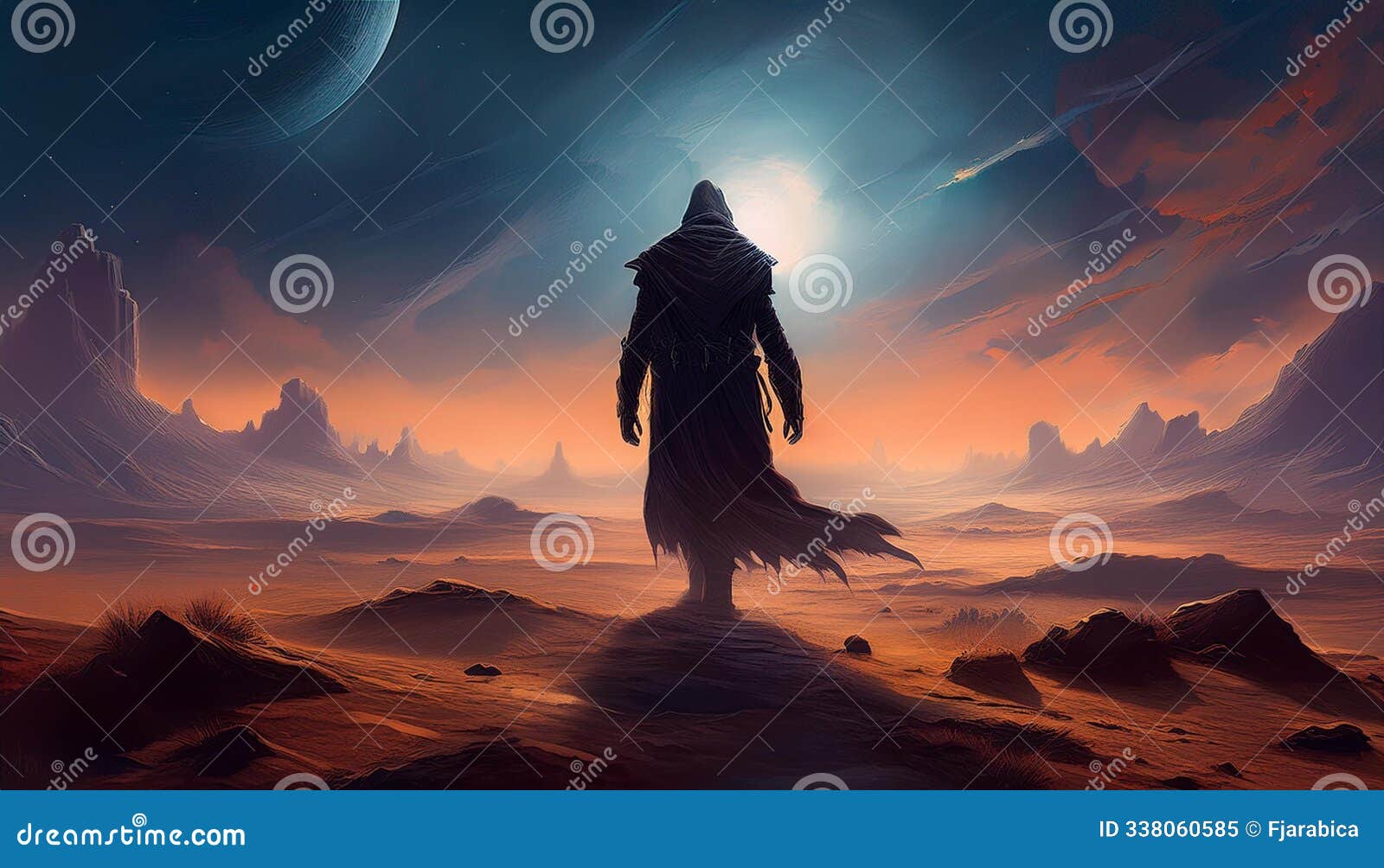 Wizard Walking With His Staff Illustration | CartoonDealer.com #139622164